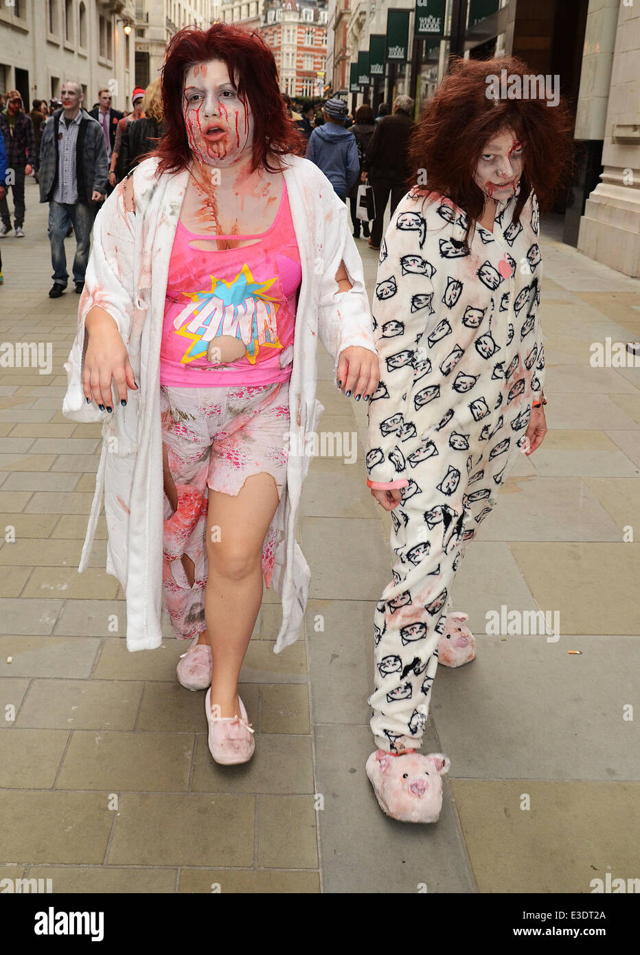 The annual Zombie Walk through the streets of London Featuring ...