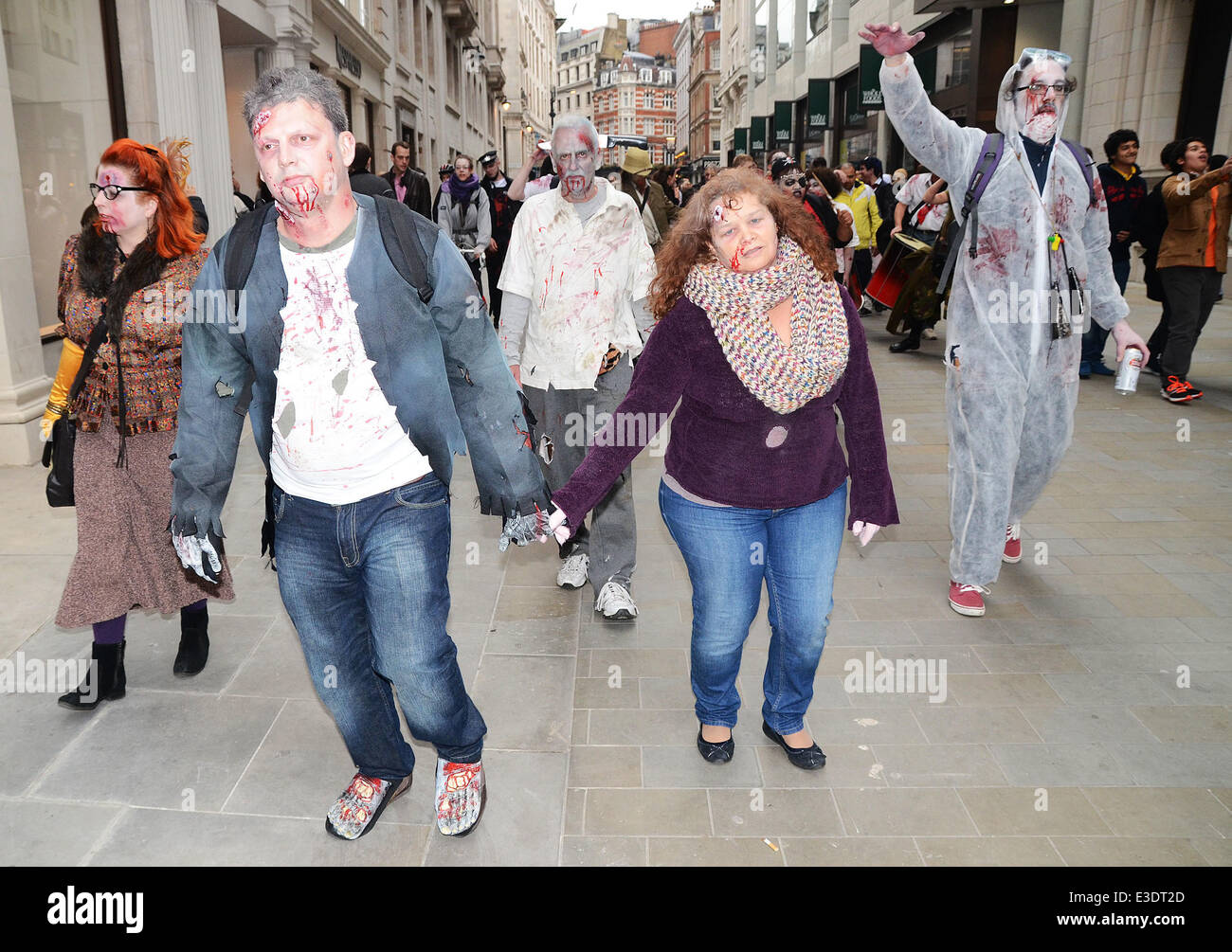 The annual Zombie Walk through the streets of London Featuring ...