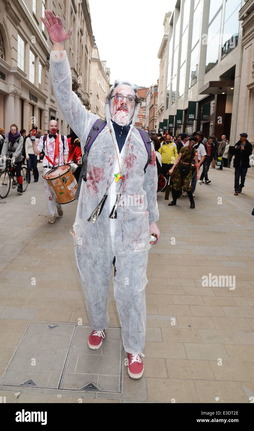 The annual Zombie Walk through the streets of London Featuring ...