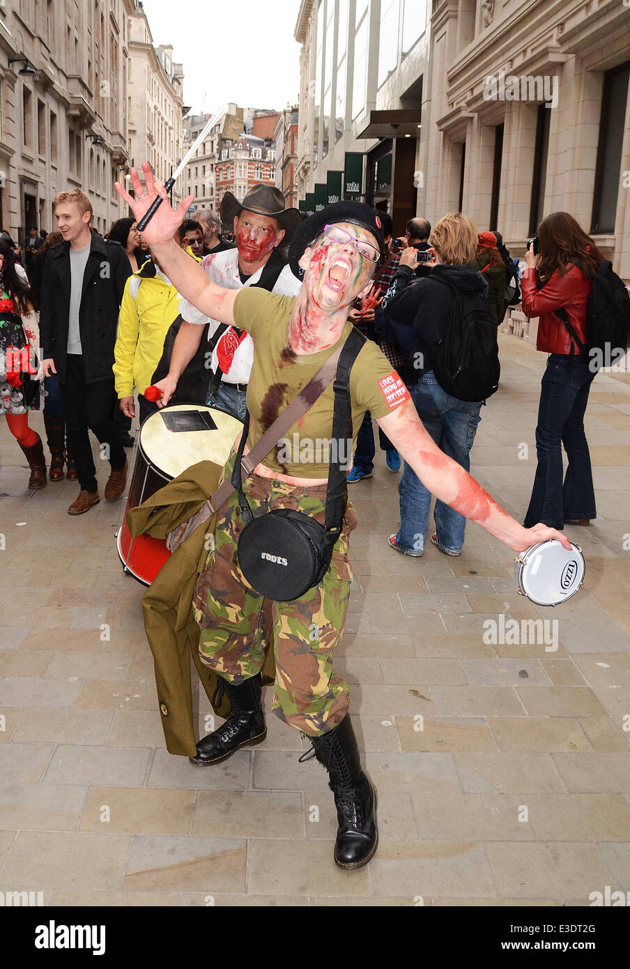 The annual Zombie Walk through the streets of London Featuring ...