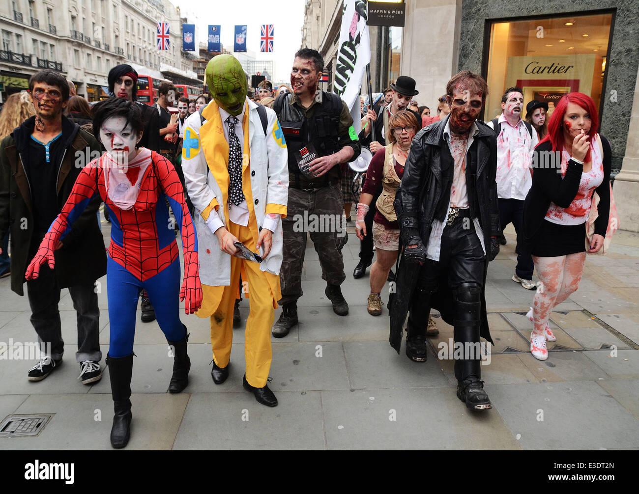 The annual Zombie Walk through the streets of London Featuring ...