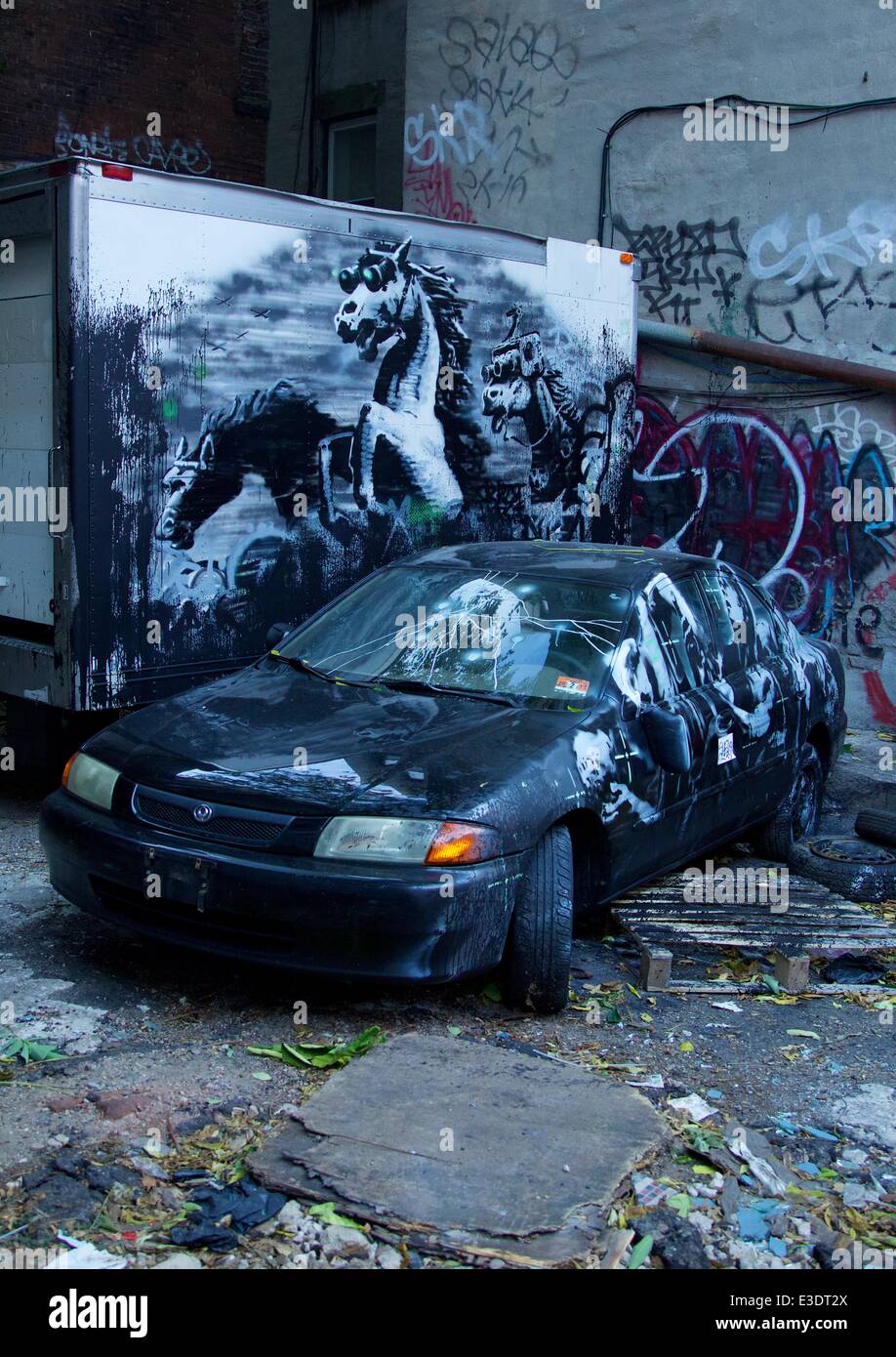 British graffiti artist Banksy gets political in his latest work in ...