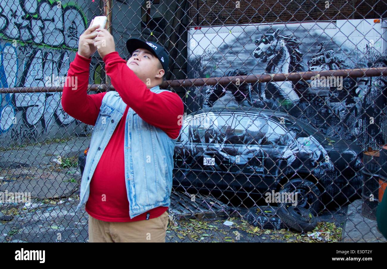 British graffiti artist Banksy gets political in his latest work in ...