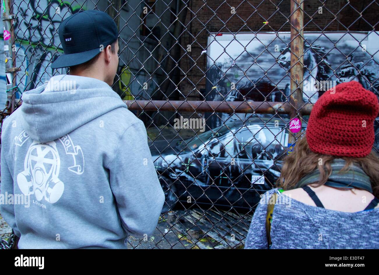British graffiti artist Banksy gets political in his latest work in ...