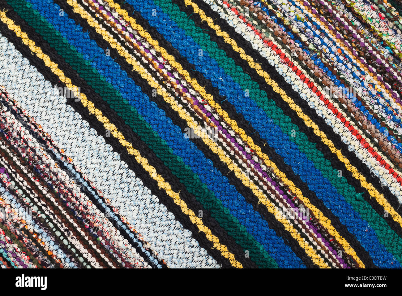Picture of Bulgarian hand-made rag-carpets, different colors, close up ...