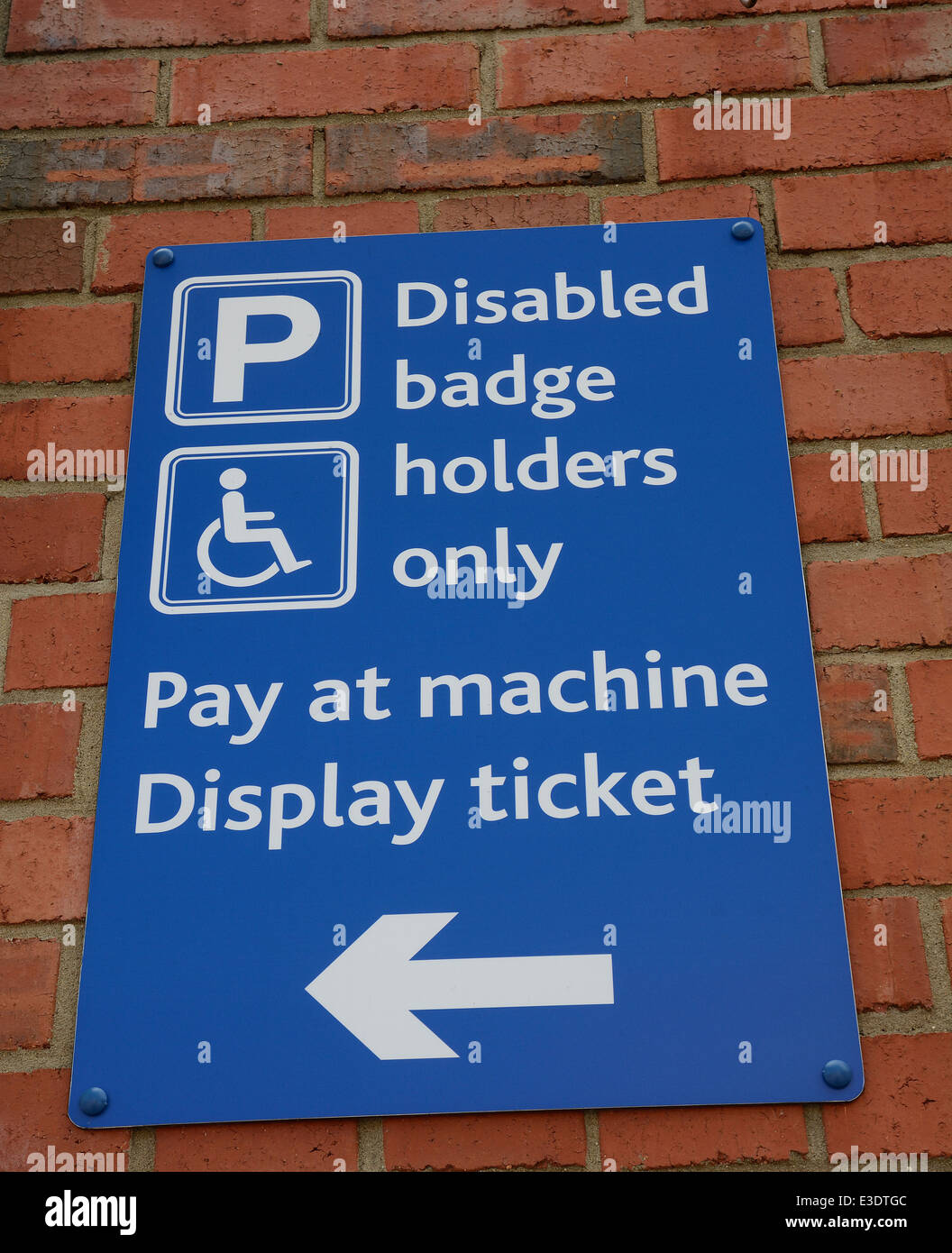 DISABLED DRIVERS PARKING SIGN FOR DISABLED BLUE BADGE OWNERS ONLY Stock ...