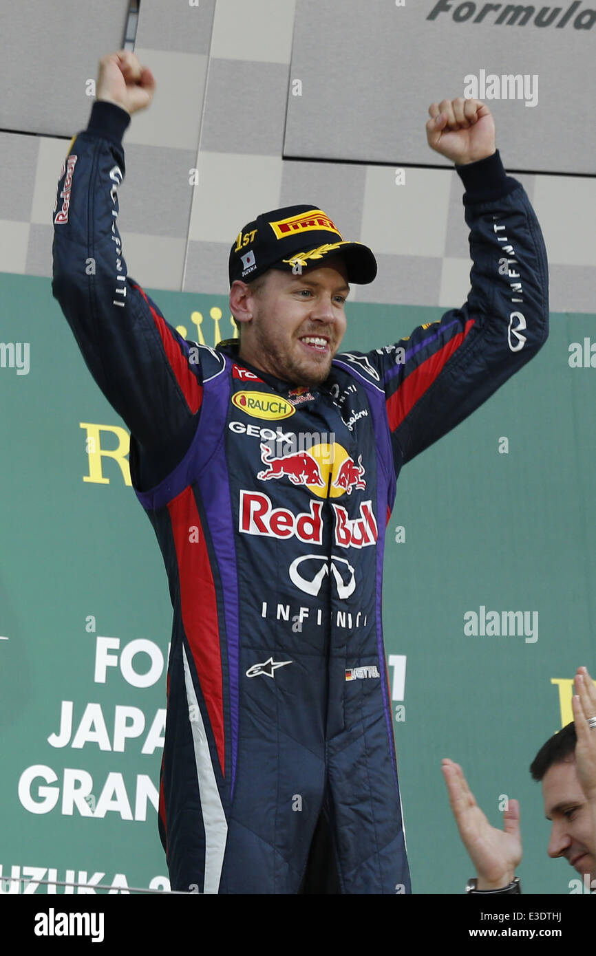 Formula One 2013 Japanese Grand Prix - Podium Featuring: Sebastian ...