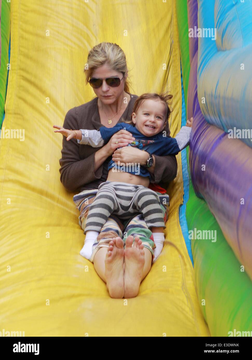 Selma Blair takes son Arthur Bleick to the fair at the Farmers Market ...
