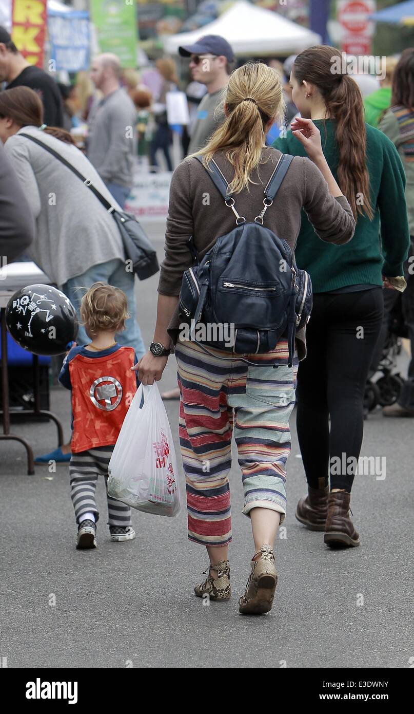 Selma Blair takes son Arthur Bleick to the fair at the Farmers Market ...
