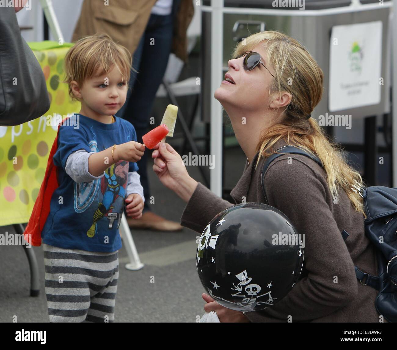 Selma Blair takes son Arthur Bleick to the fair at the Farmers Market ...