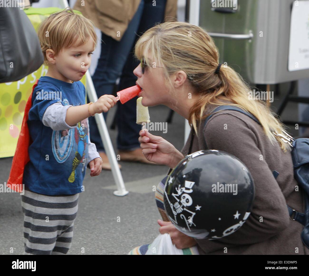 Selma Blair takes son Arthur Bleick to the fair at the Farmers Market ...