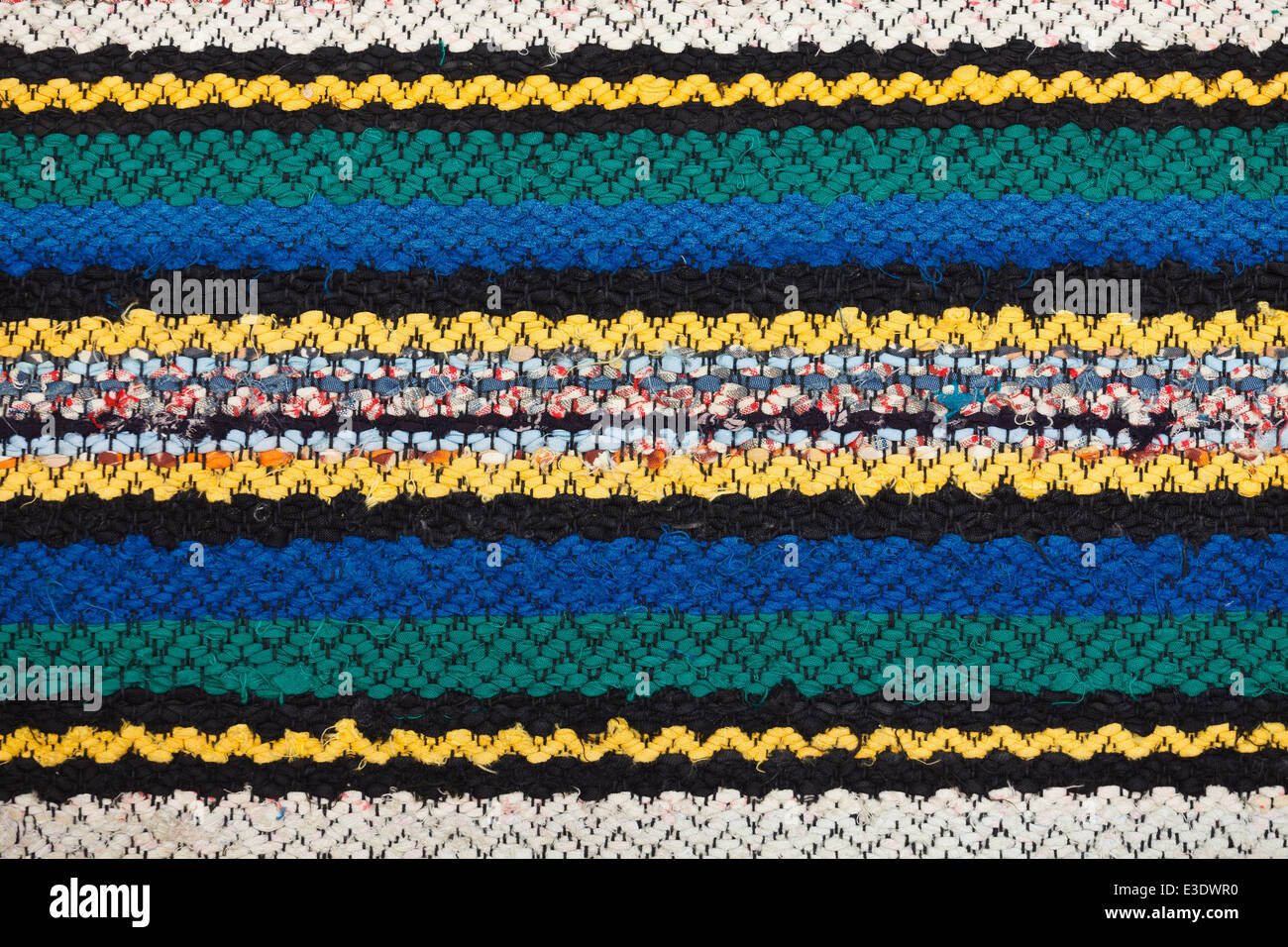 Picture of Bulgarian hand-made rag-carpets, different colors, detail ...