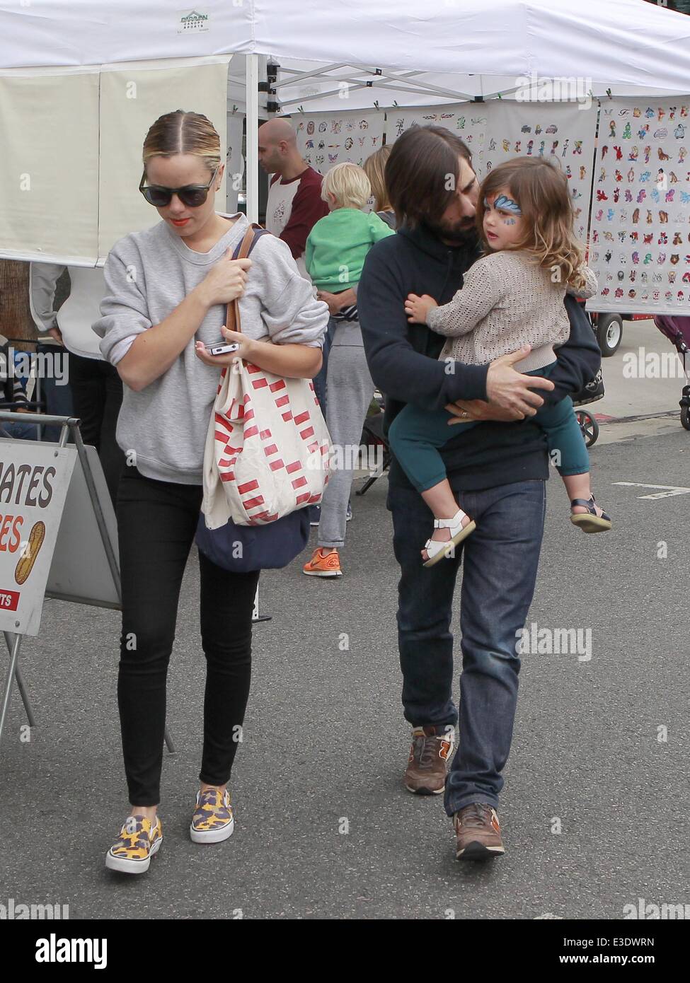 Jason Schwartzman with his wife Brady Cunningham and daughter Marlowe ...