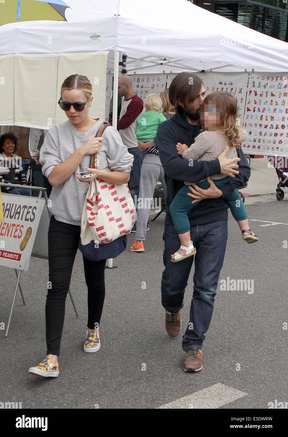 Jason Schwartzman with his wife Brady Cunningham and daughter Marlowe ...