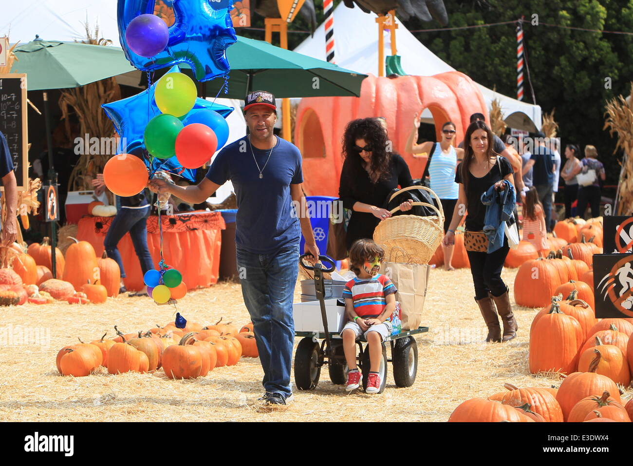 Tom Morello seen with his family at Mr. Bones Pumpkin Patch in West ...