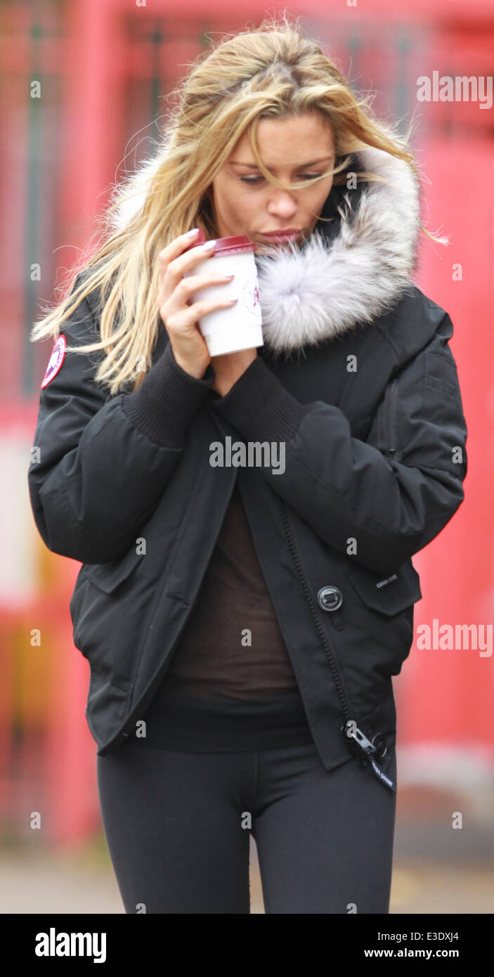 Abbey Clancy arrives at a London dance studio with her professional ...