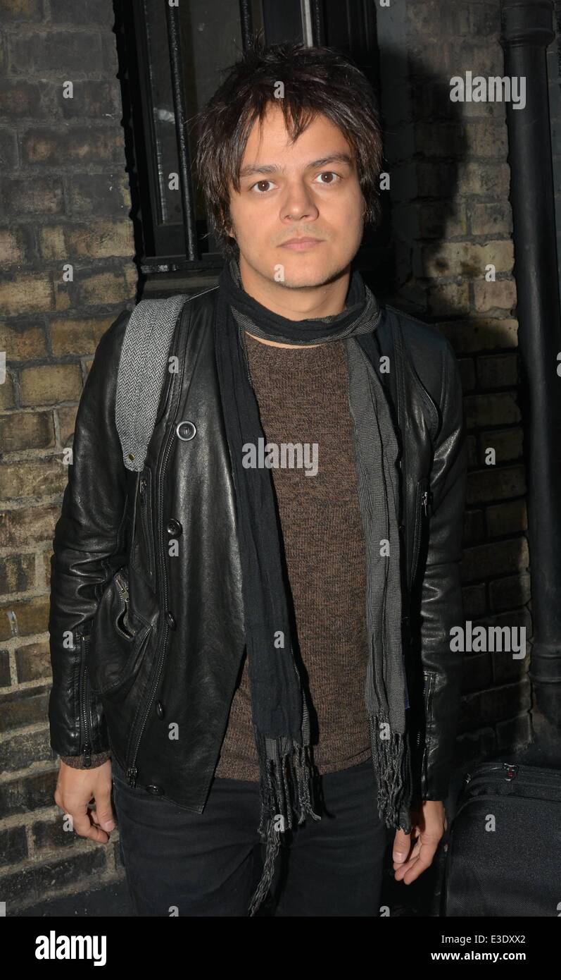Singer/songwriter Jamie Cullum at the stage door of The Olympia Theatre ...