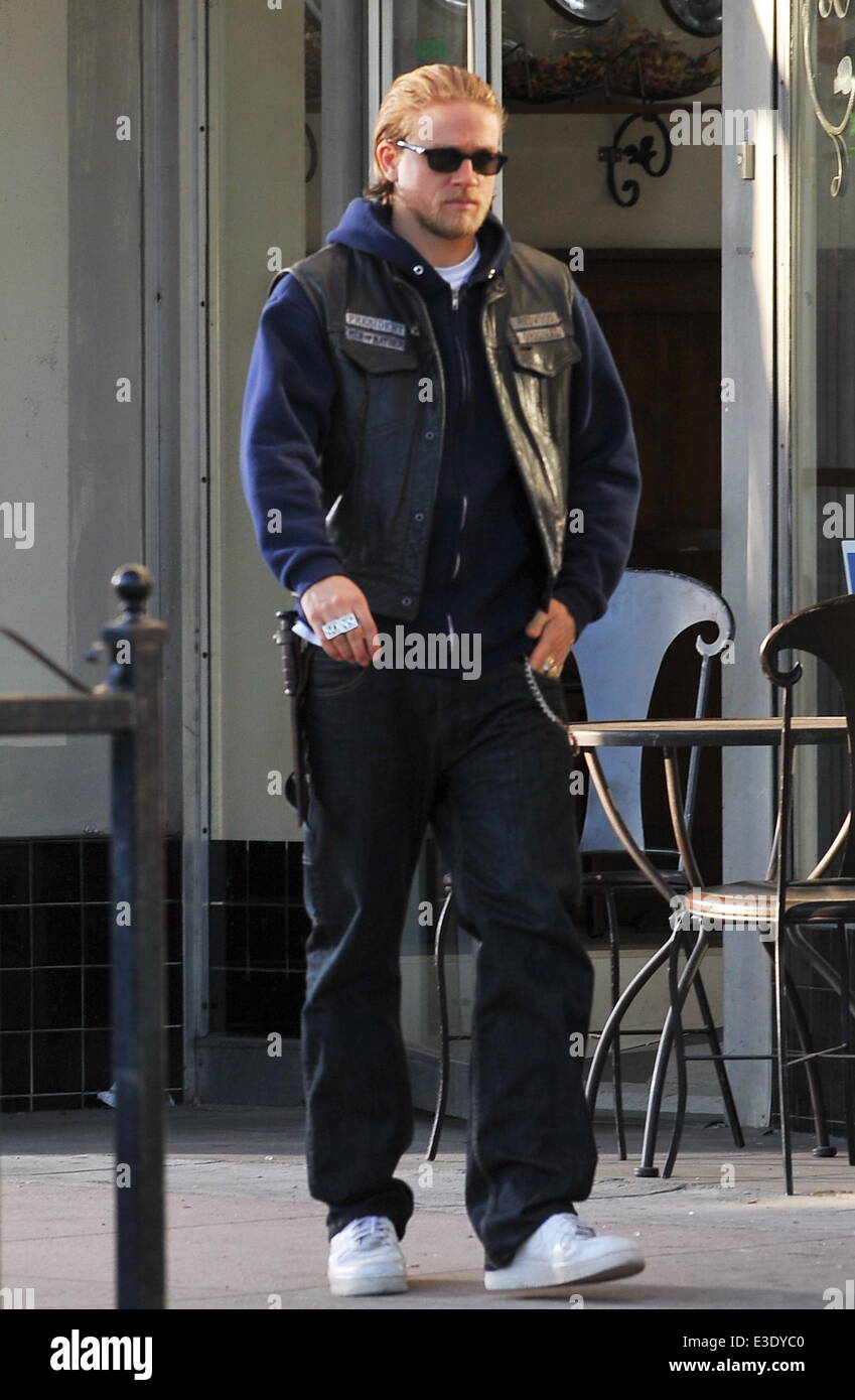 Charlie Hunnam filming 'Sons Of Anarchy' in Los Angeles. Non Exclusive ...