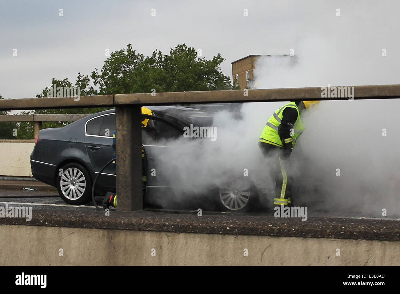 A car fire on the London bound A40 brings the network to a stand sts ...