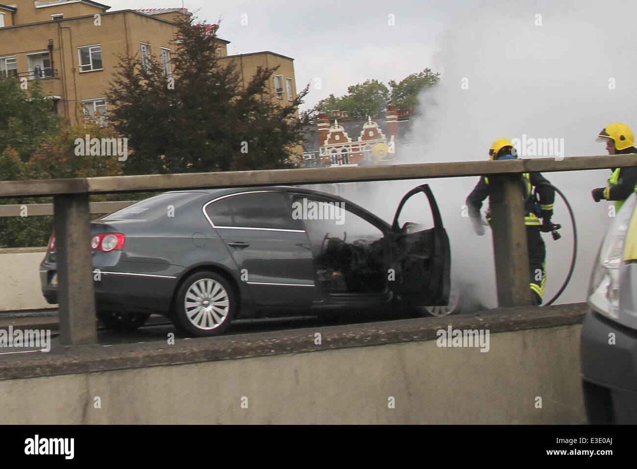 A car fire on the London bound A40 brings the network to a stand still ...