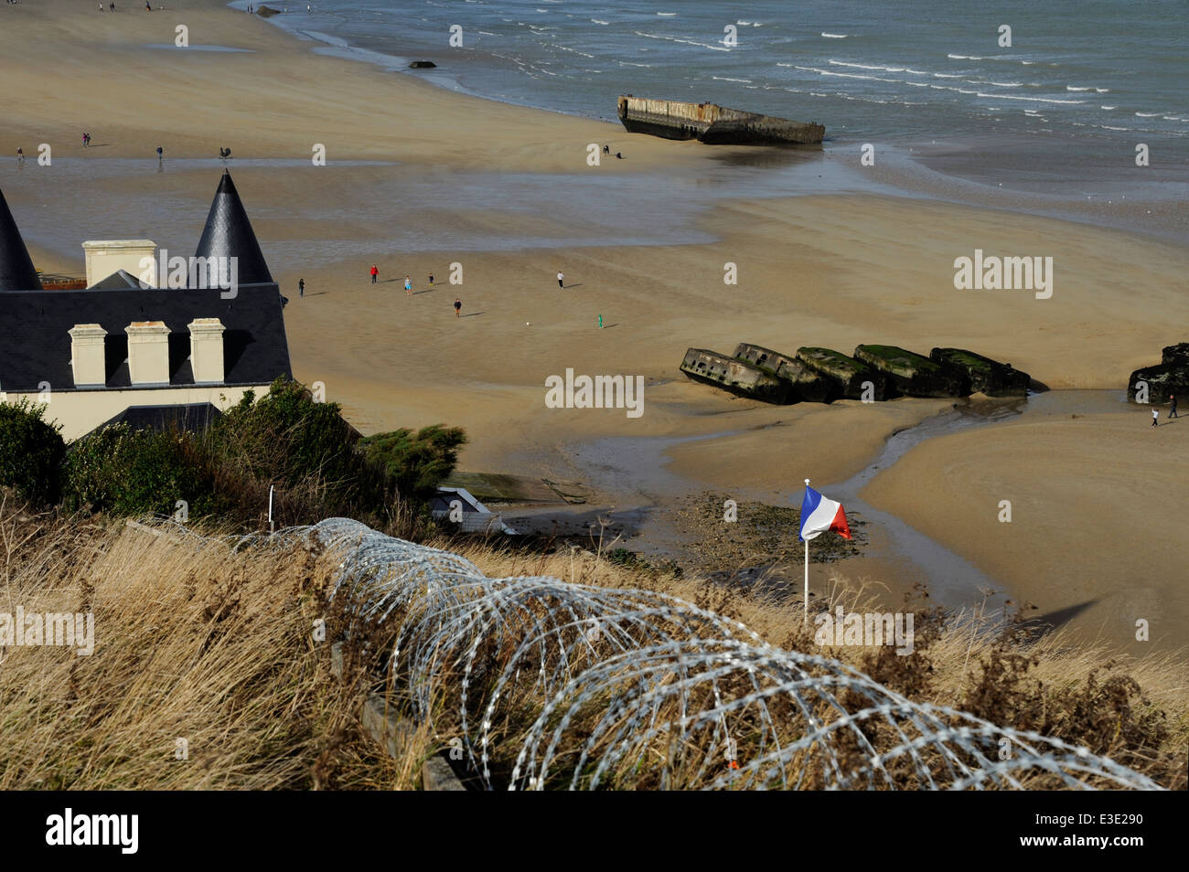 D-Day,Artificial port at Arromanches,Mulberry harbour,Landing beach ...