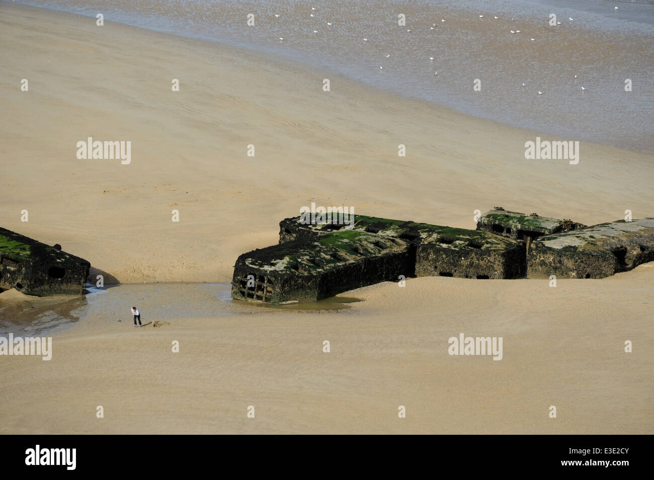 D-Day,Artificial port at Arromanches,Mulberry harbour,Landing beach ...