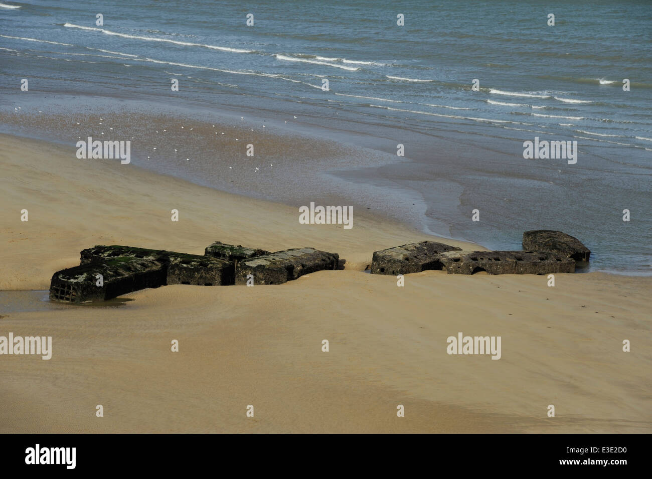 D-Day,Artificial port at Arromanches,Mulberry harbour,Landing beach ...