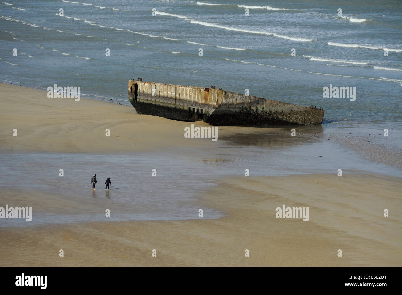 D-Day,Artificial port at Arromanches,Mulberry harbour,Landing beach ...