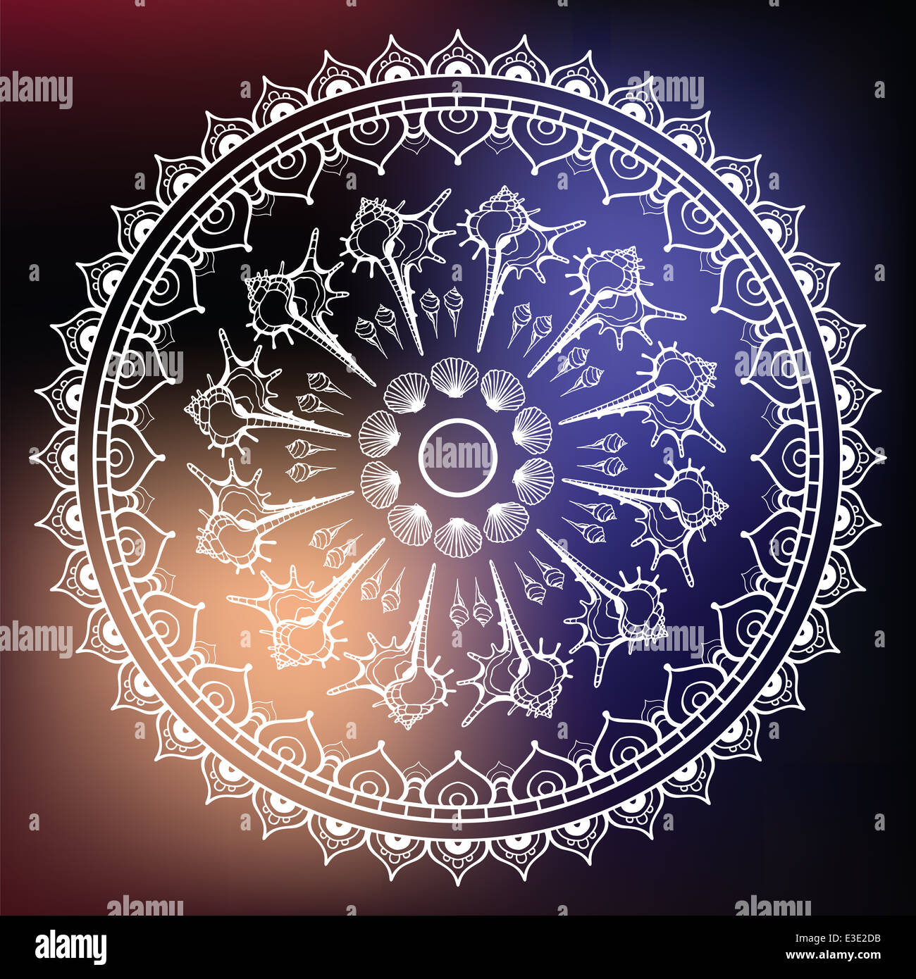 Mandala made of Seashells Stock Photo - Alamy