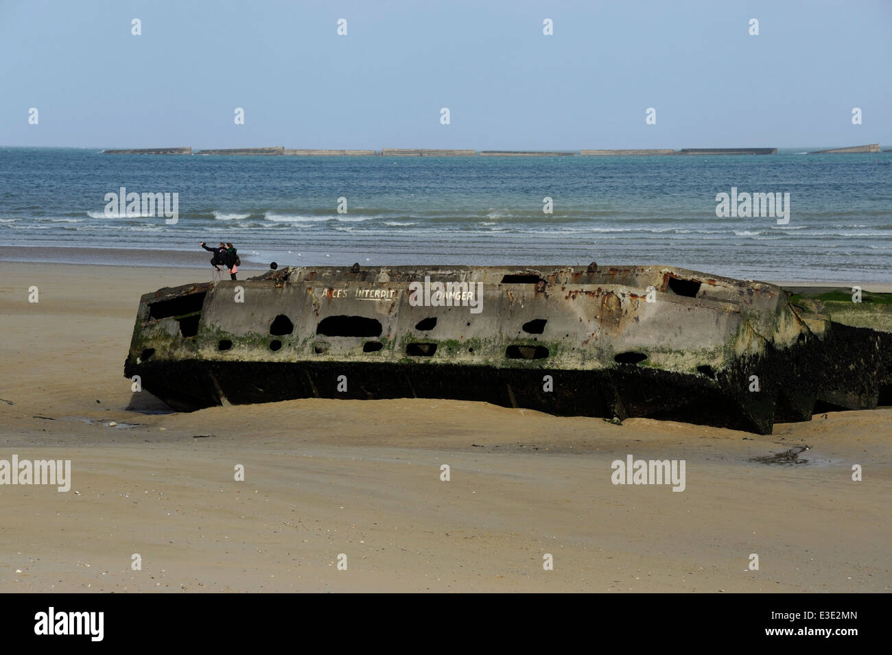 D-Day,Artificial port at Arromanches,Mulberry harbour,Landing beach ...