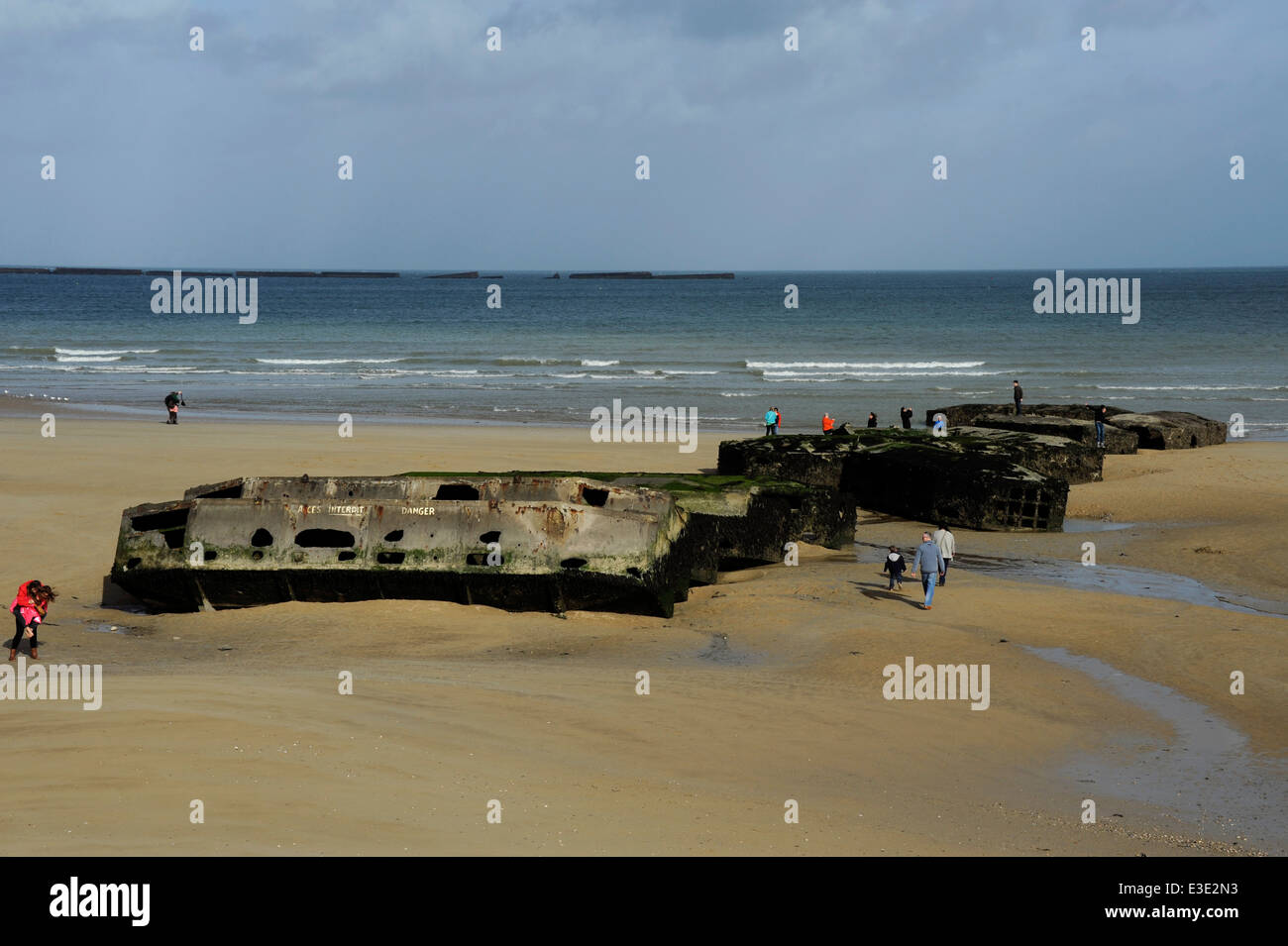 D-Day,Artificial port at Arromanches,Mulberry harbour,Landing beach ...