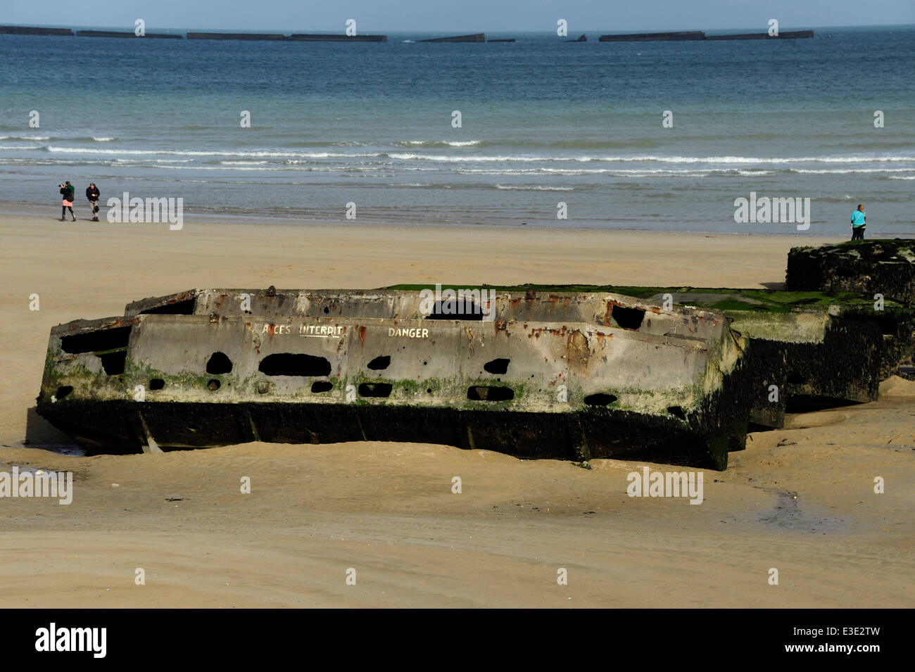 D-Day,Artificial port at Arromanches,Mulberry harbour,Landing beach ...