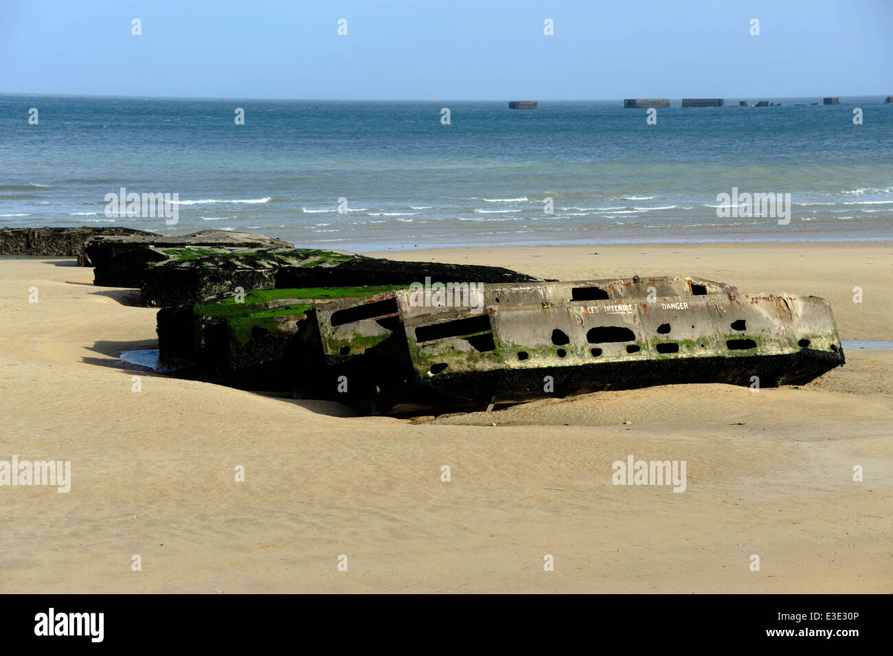 D-Day,Artificial port at Arromanches,Mulberry harbour,Landing beach ...
