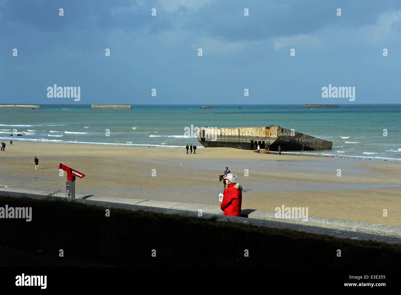 D-Day,Artificial port at Arromanches,Mulberry harbour,Landing beach ...