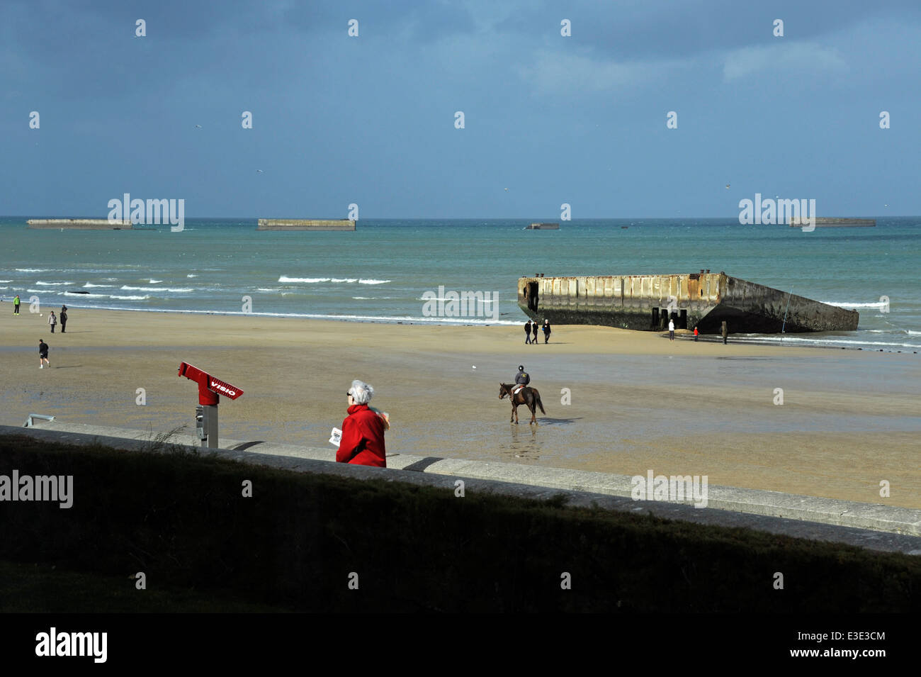 D-Day,Artificial port at Arromanches,Mulberry harbour,Landing beach ...