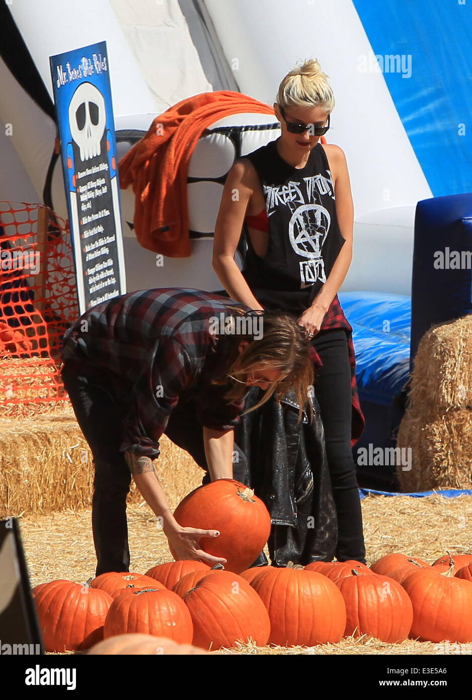 Caroline D'Amore and husband Bobby Alt seen choosing a pumpkin at Mr ...