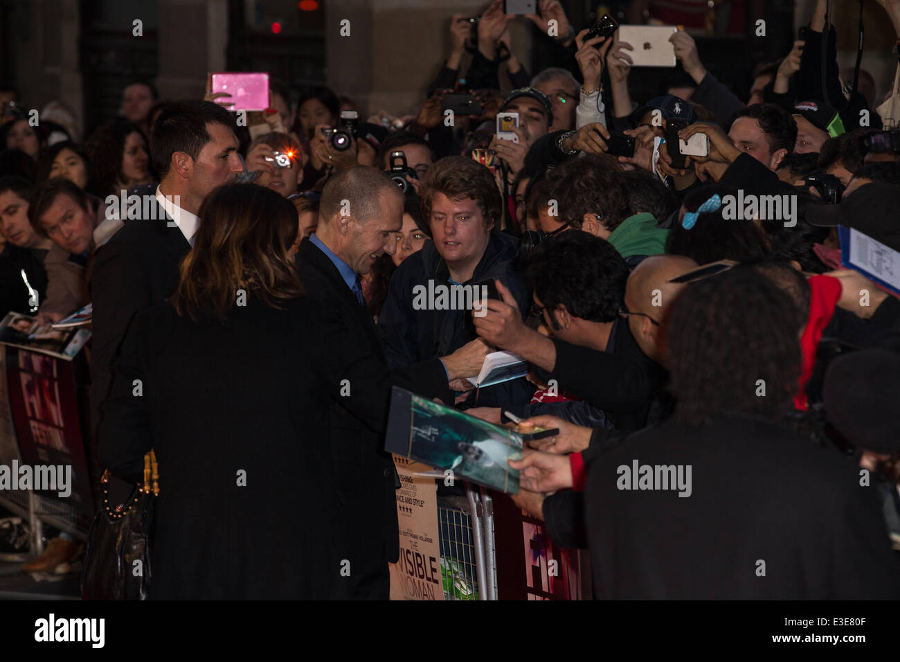 Ralph Fiennes signs autographs at the BFI London Film Festival Gala ...