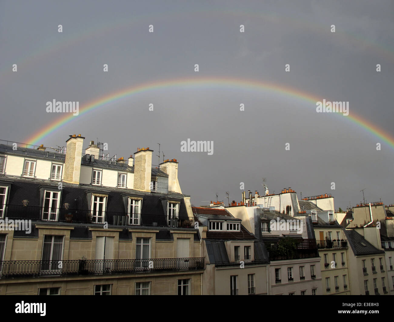 Double rainbow over the rooftops of Paris,France Stock Photo - Alamy