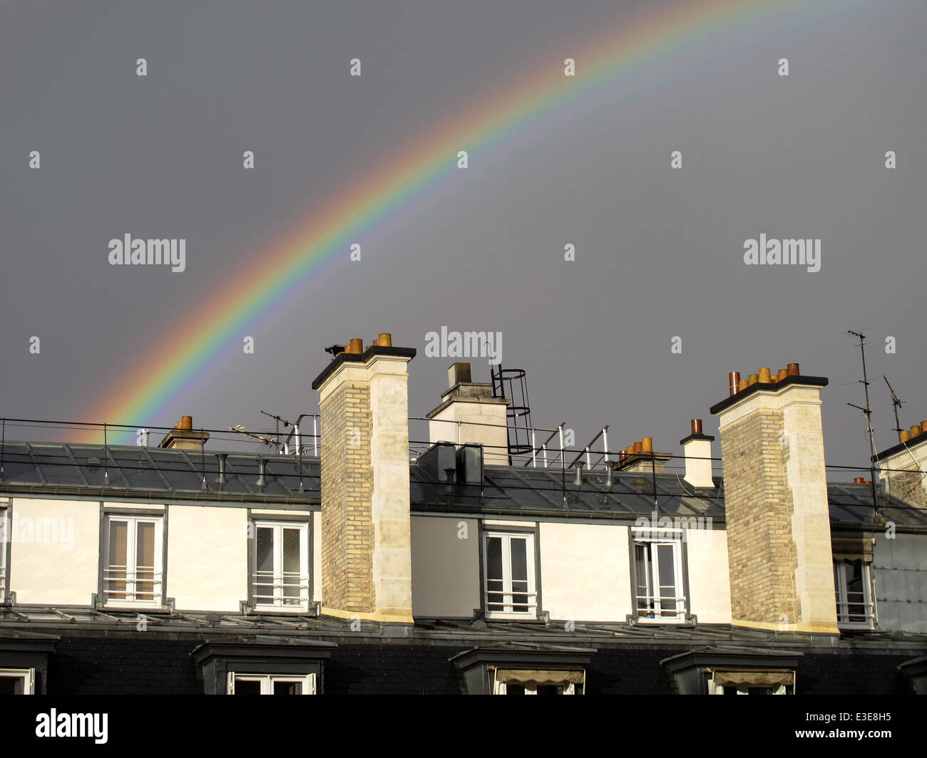 Rainbow over the rooftops of Paris,France Stock Photo - Alamy