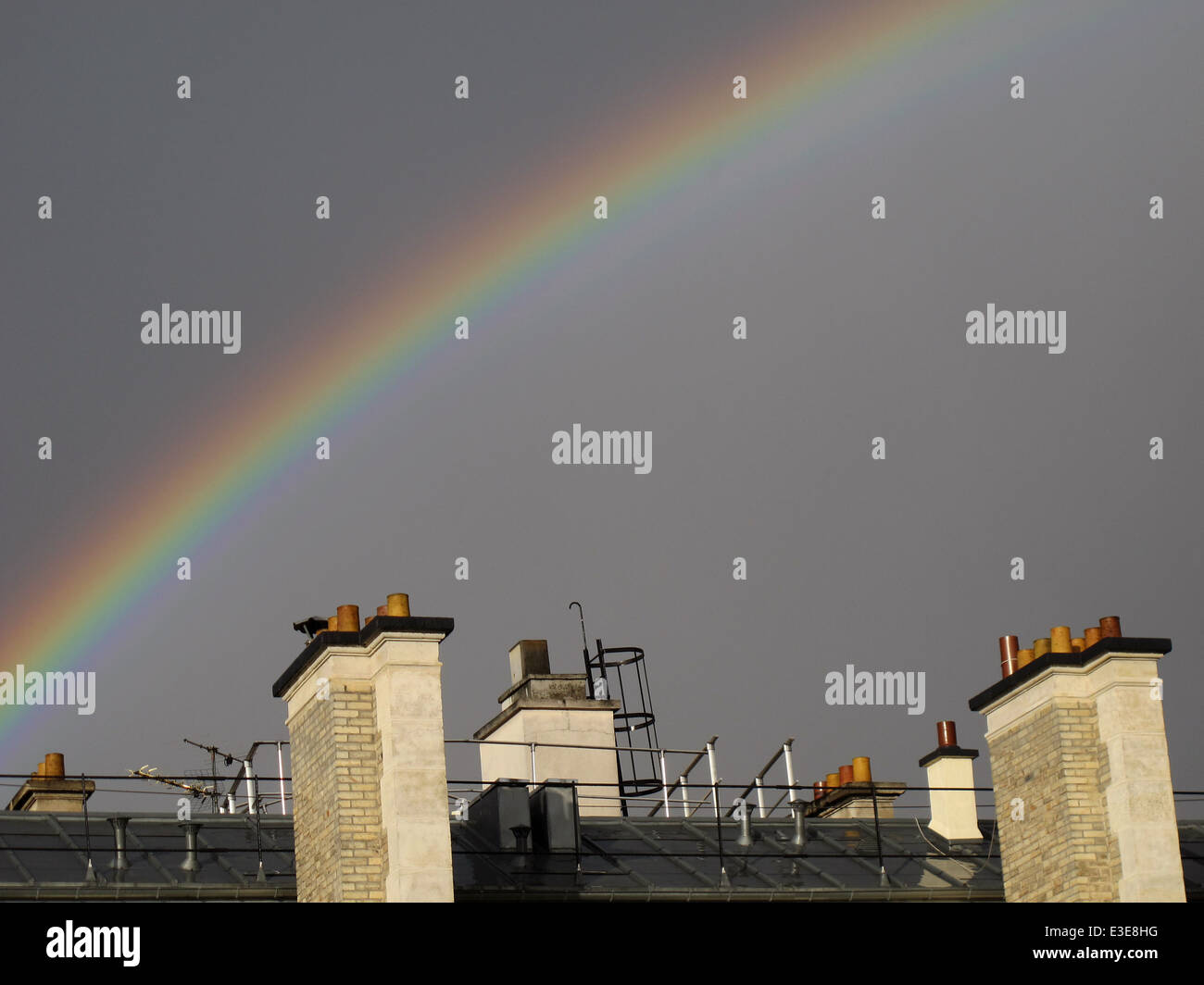 Rainbow over the rooftops of Paris,France Stock Photo - Alamy