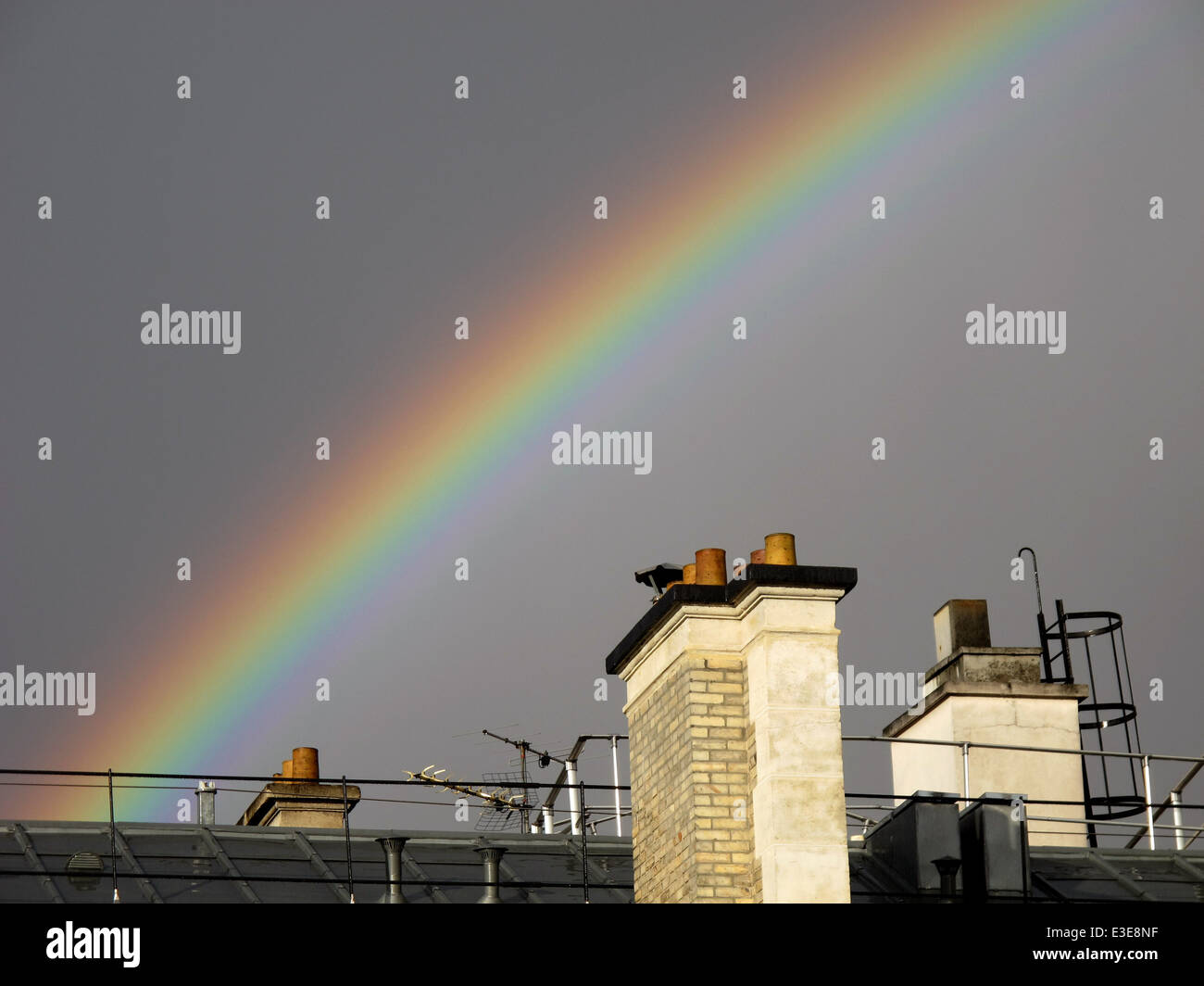 Rainbow over the rooftops of Paris,France Stock Photo - Alamy
