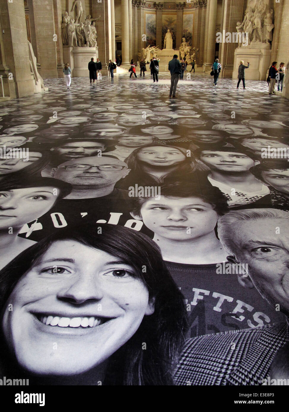 4160 portraits of anonymous people by photographer JR,Eglise du ...