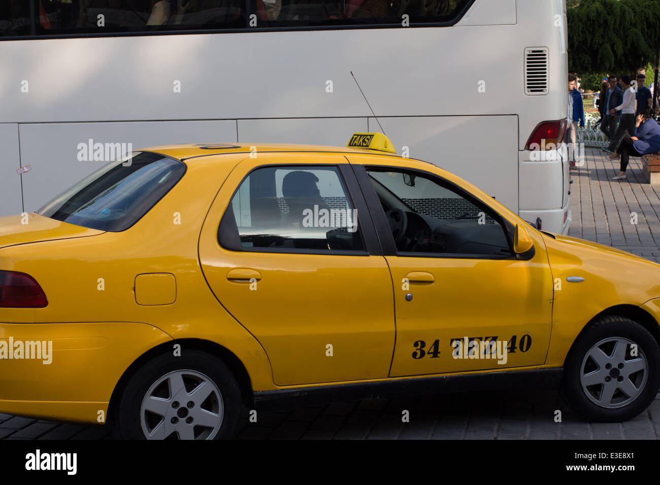 Yellow taxi in Istanbul Turkey Stock Photo - Alamy