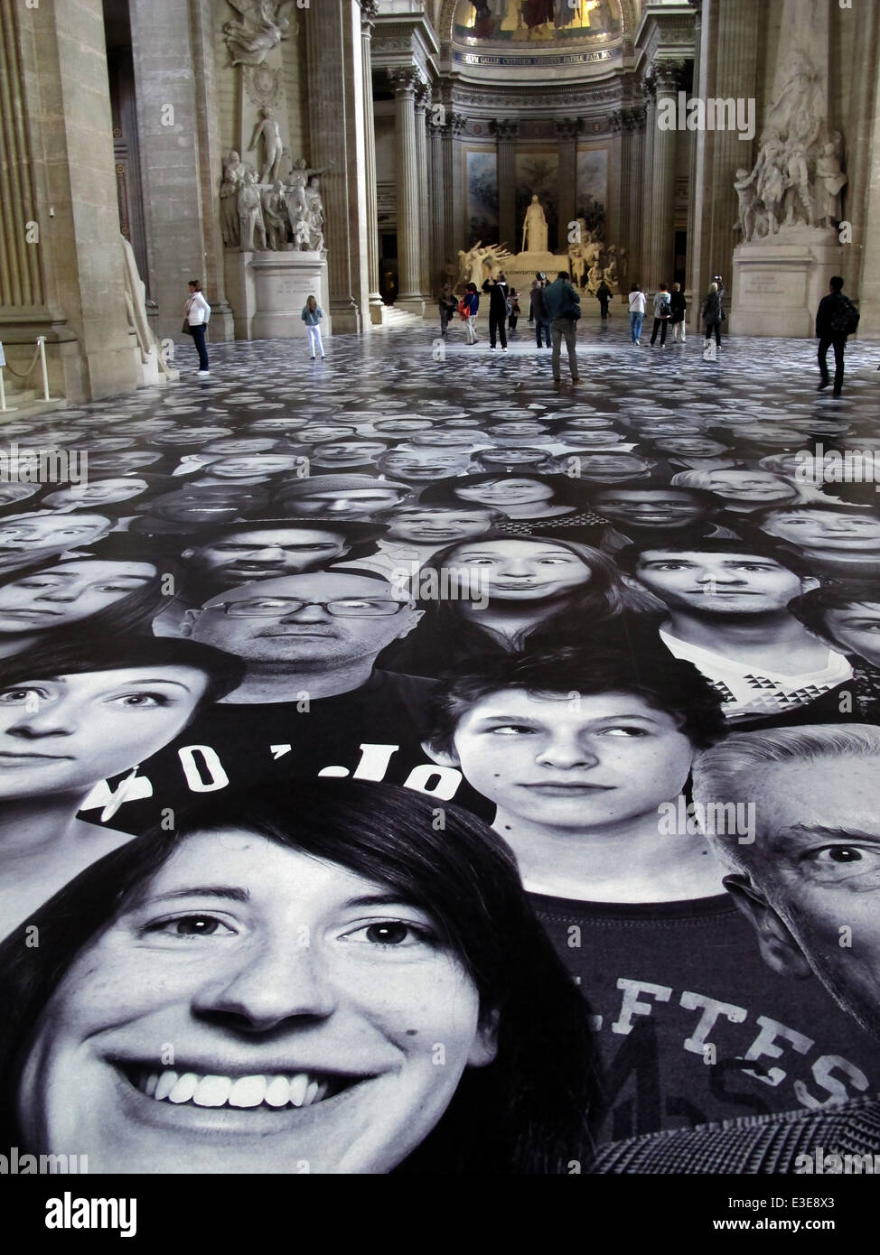 4160 portraits of anonymous people by photographer JR,Eglise du ...