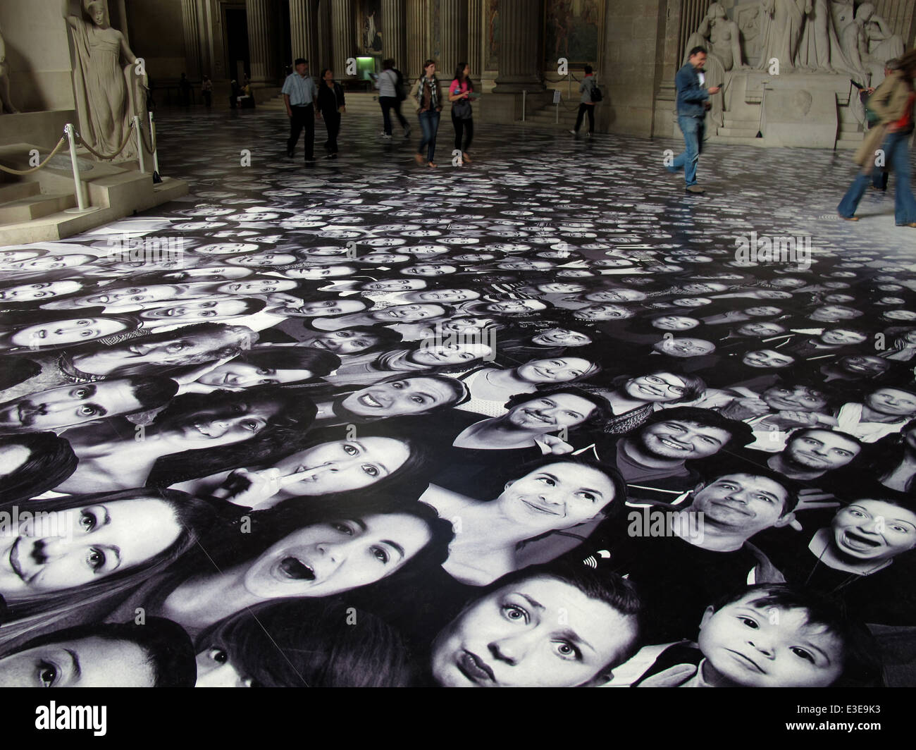 4160 portraits of anonymous people by photographer JR,Eglise du ...