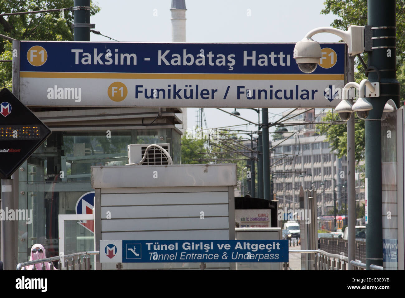 The entrance to the Funicular railway at Kabatas, Istanbul Turkey Stock ...