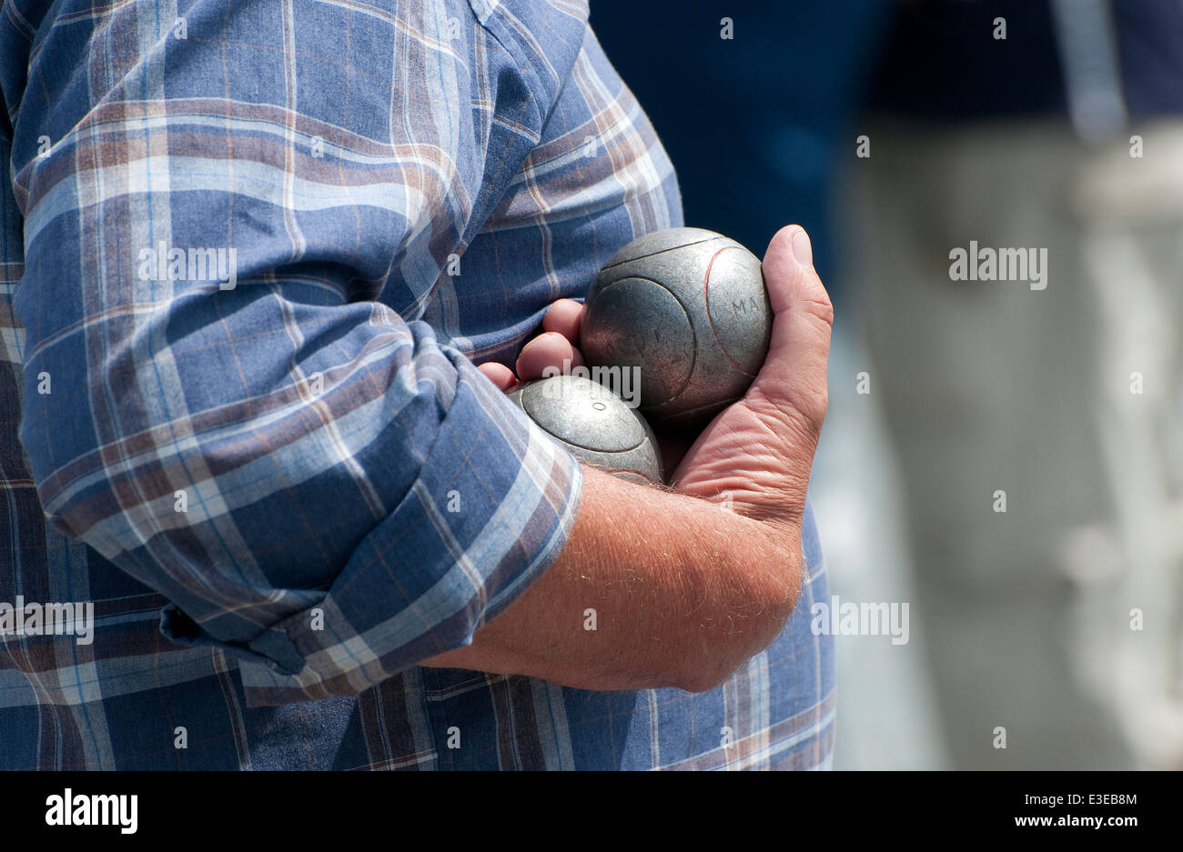male boules, petanque player, villedieu les poeles, normandy, france ...