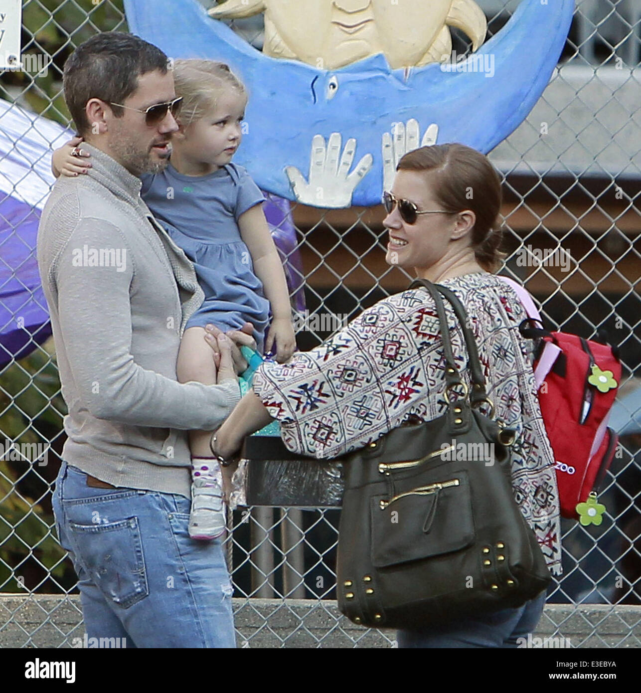 Amy Adams and family arrive for a school party Featuring: Amy Adams ...