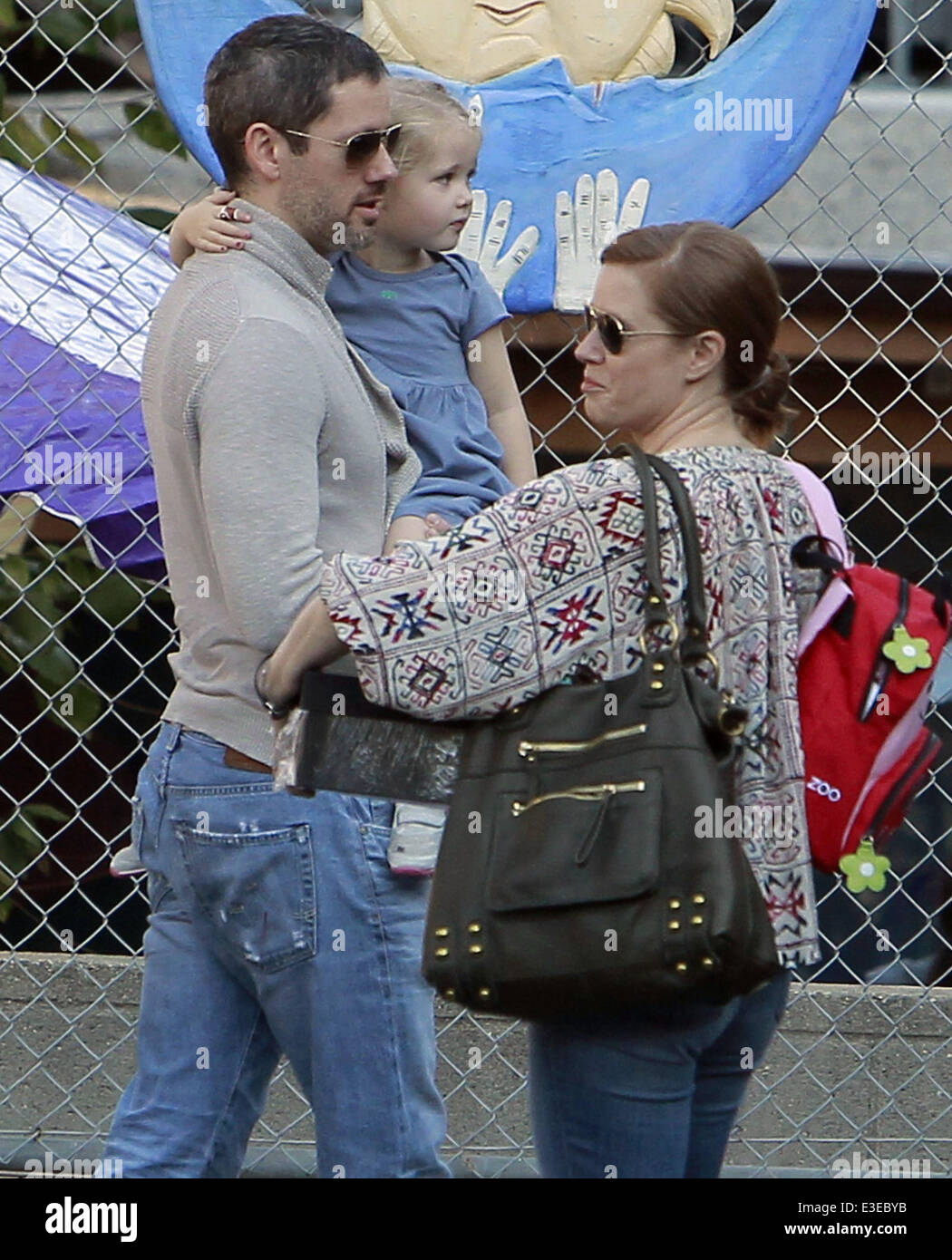 Amy Adams and family arrive for a school party Featuring: Amy Adams ...