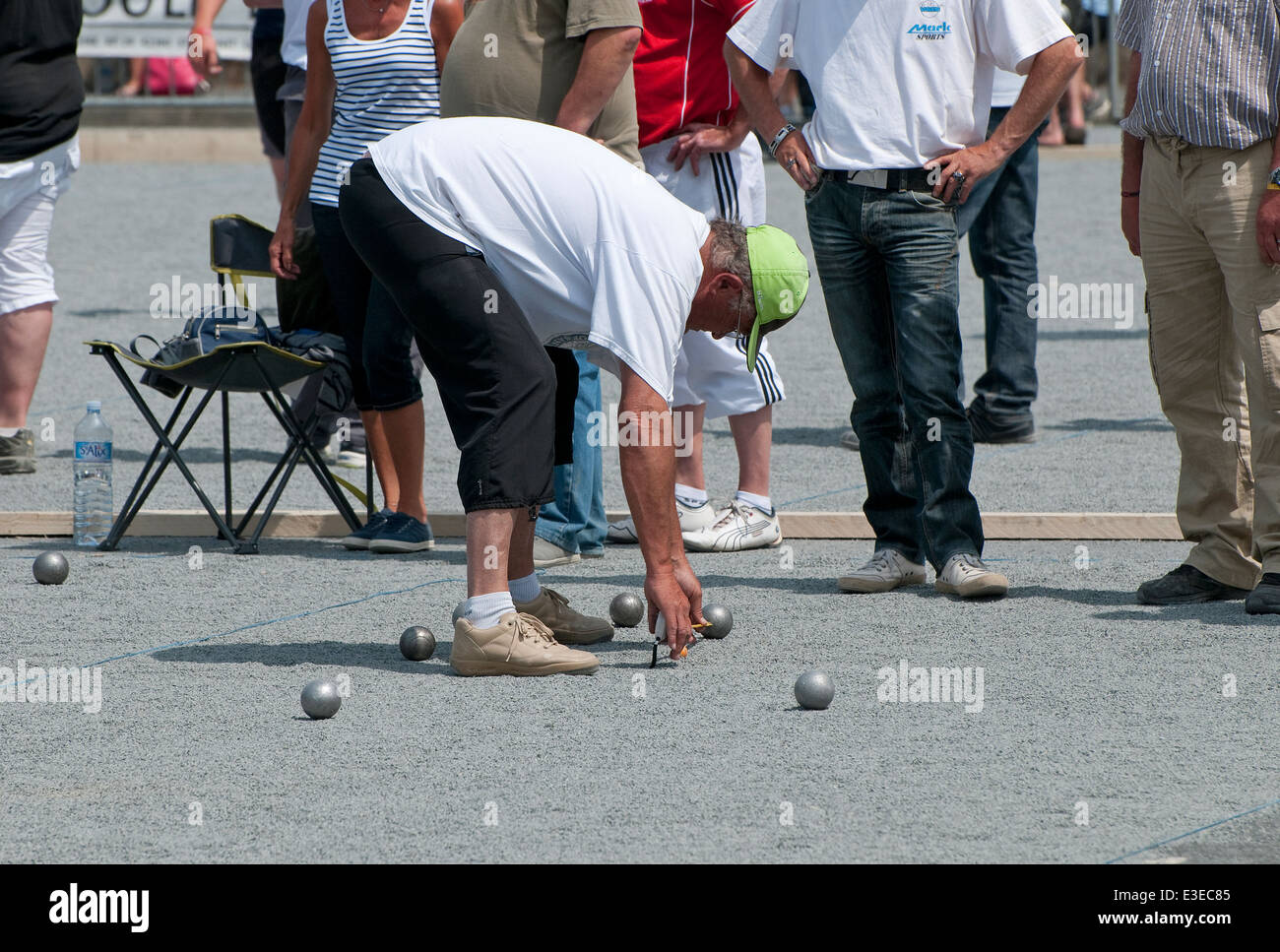 male boules, petanque player, villedieu les poeles, normandy, france ...